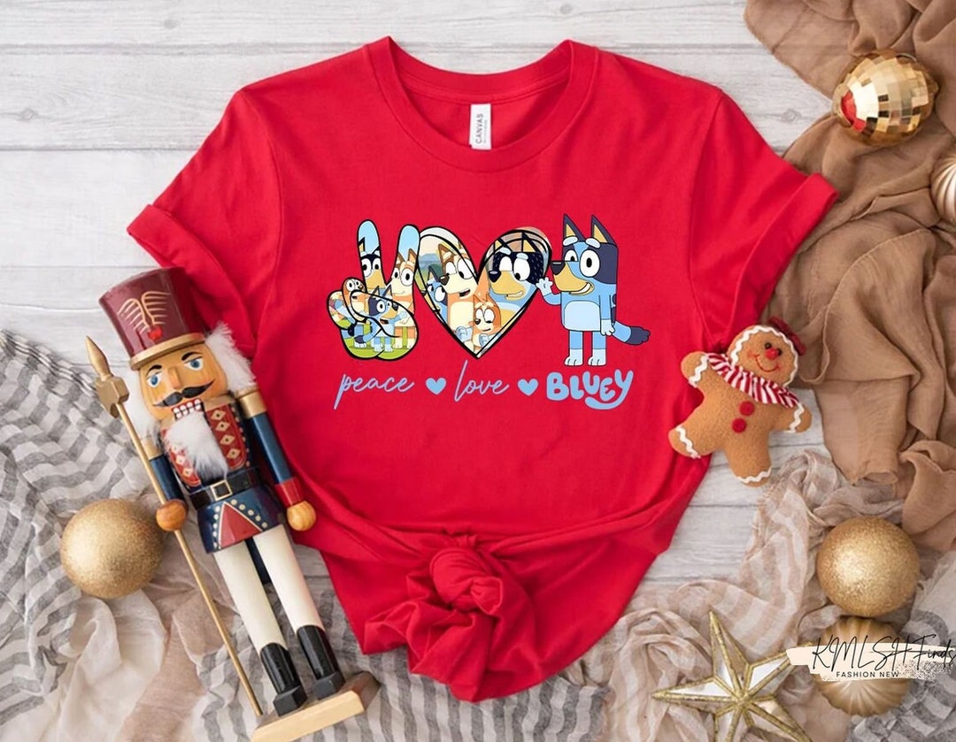 Bluey Peace Love Shirt Bluey Birthday Shirt Bluey Family - Etsy