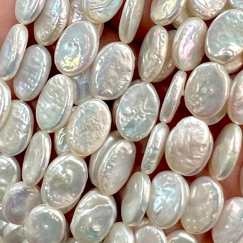 Flat Pearl Beads - Etsy
