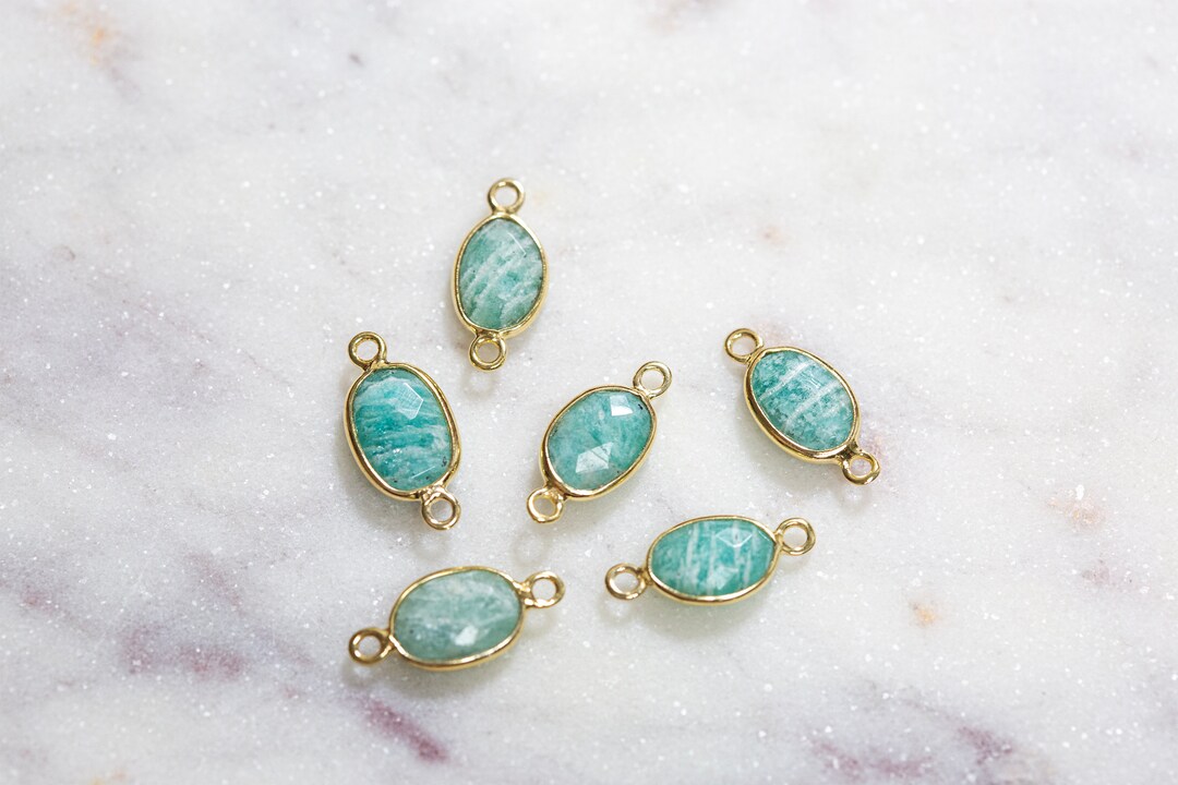 Amazonite Connector, Gemstone Connector, Gold Gemstone Connector, for ...