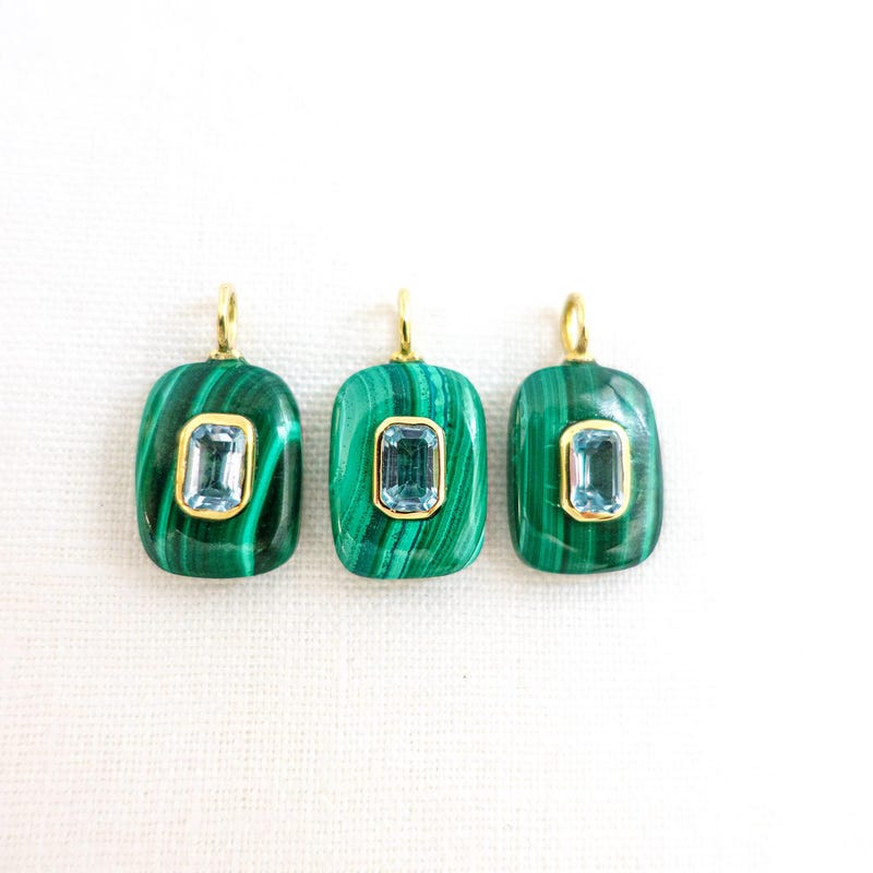 Malachite Pendant 10k - Etsy