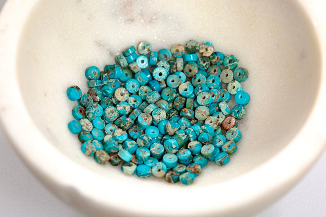 Turquoise Bead, Turquoise Heishi Beads, Turquoise Disc Beads, Turquosie ...