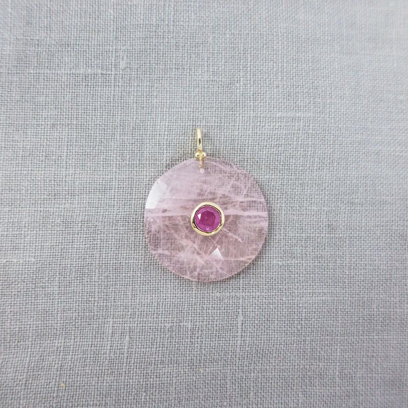 Pink Stone Pendant - Etsy