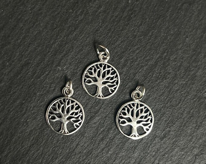 Sterling Silver Tree Charm, Tree of Life Charm, Sterling Family Tree ...