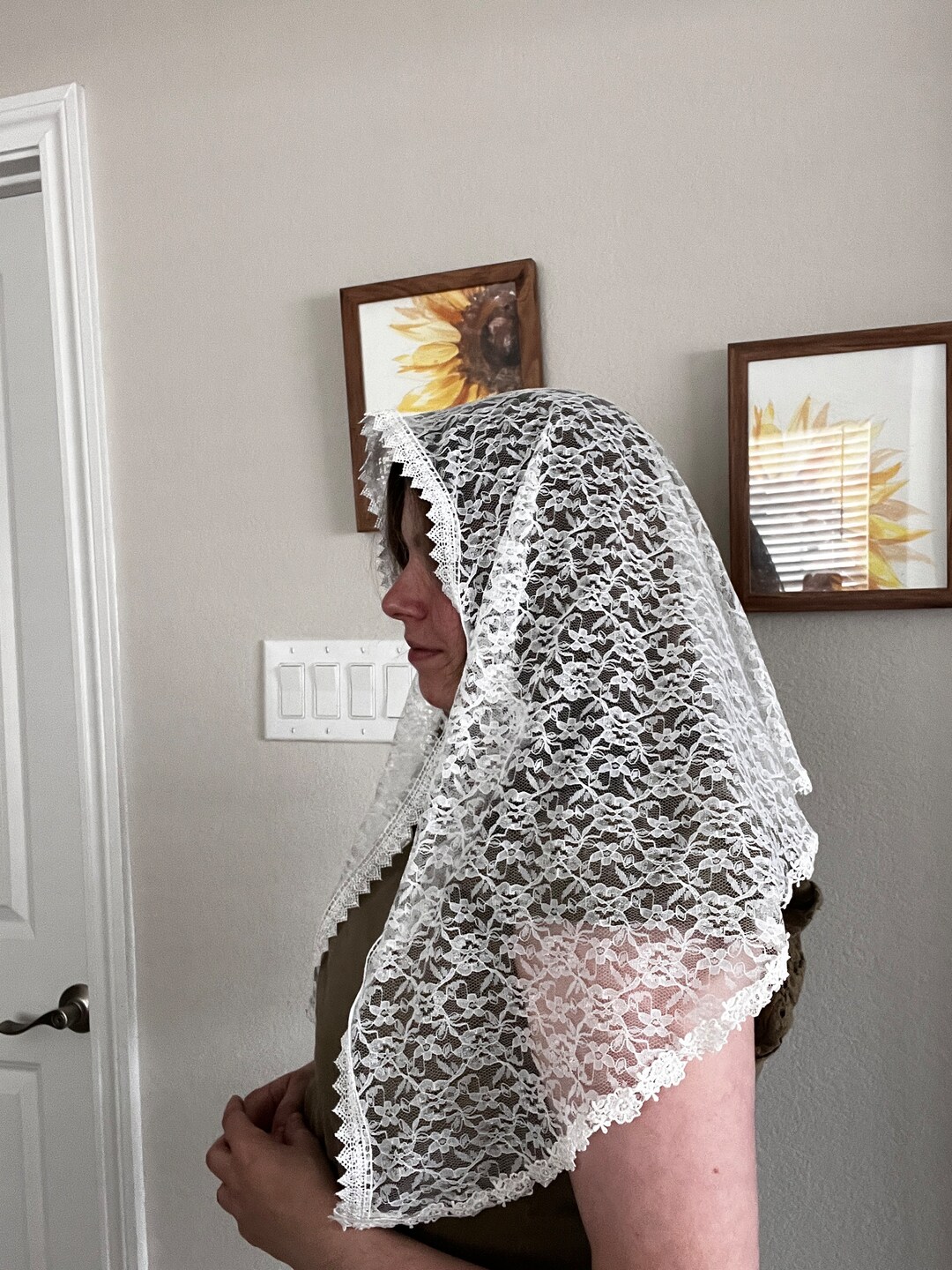 Three Hearts Starter Veil Chapel Veil Mantilla, Easter, Catholic, White ...