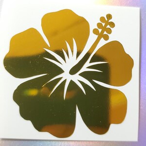 Hibiscus Hawaiian Flower Holographic or Matte Sticker Vinyl Decal Car ...