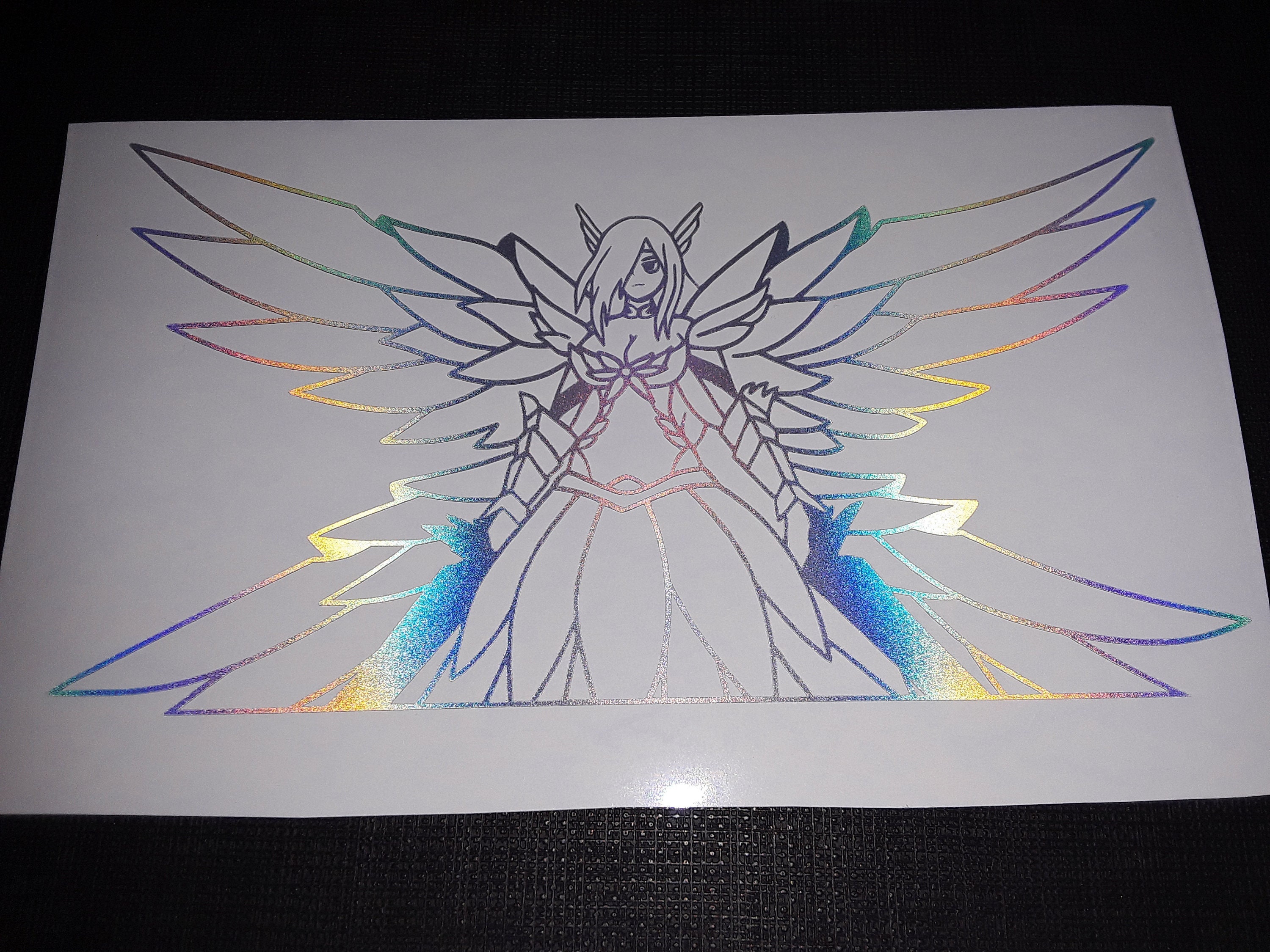 Fairy Tail Erza Scarlet Valkyrie Armor Holo Anime Sticker Vinyl Decal ...