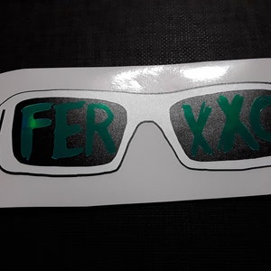 Feid Ferxxo Letters Glasses Green Holographic Foil Sticker Vinyl Decal ...