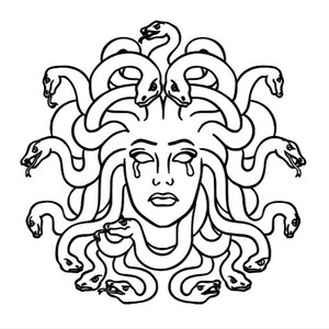 Crying Medusa Outline Greek Mythology Gorgon Decal Art Sticker for Cars ...