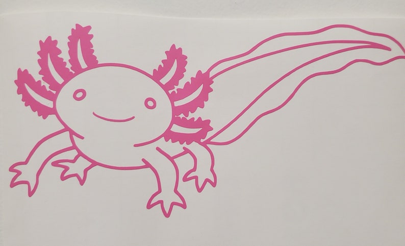 Cute Axolotl Sticker Vinyl Decal Gift for Cars, Windows, Bottles, Glass ...