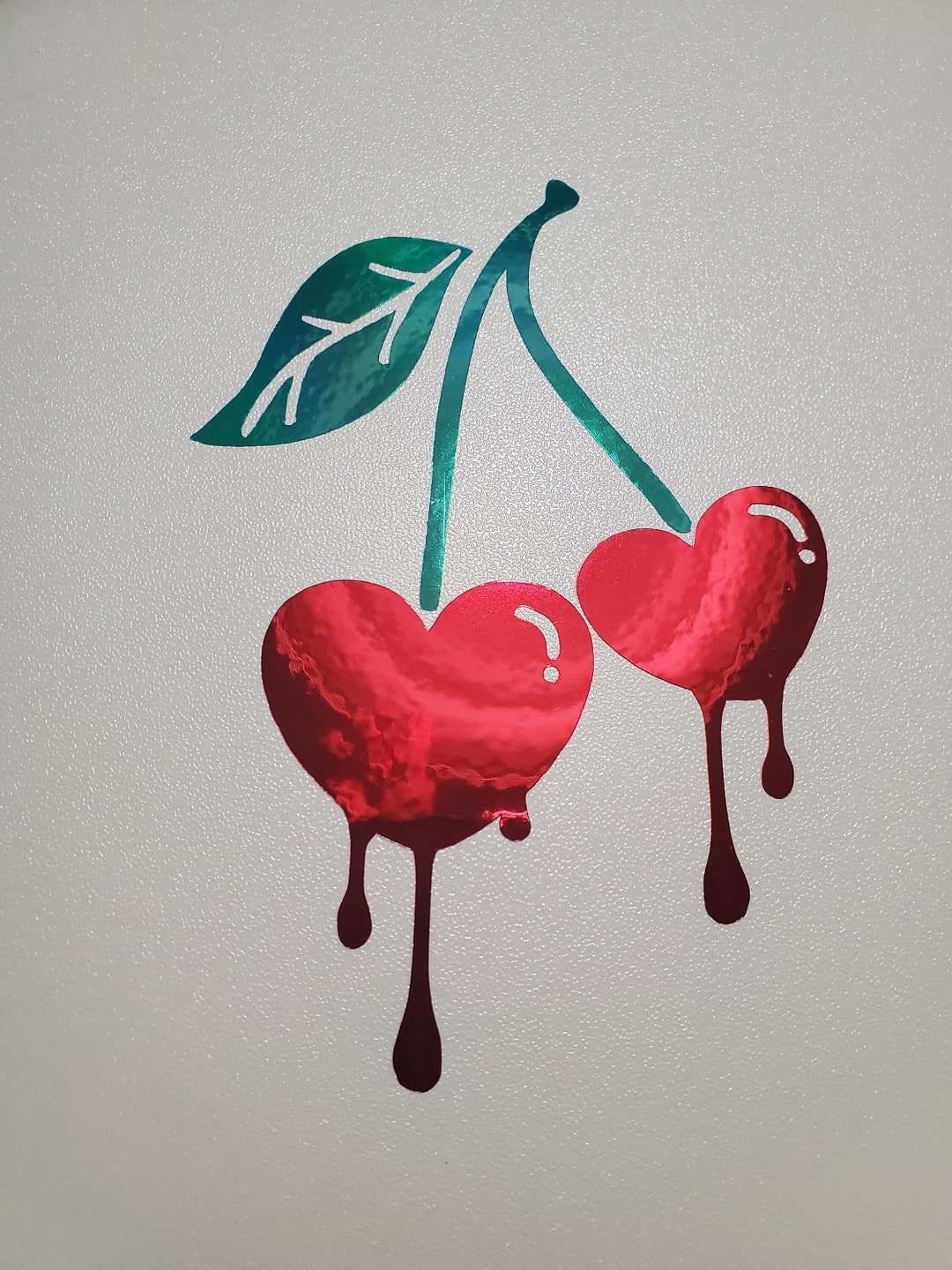 Red Heart Cherries Decal Sticker for Cars, Laptops, Tumblers, Walls ...