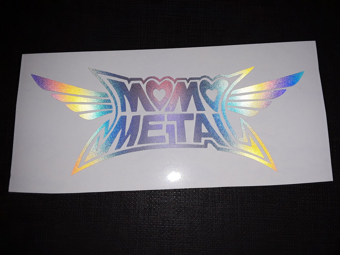 Momo Babymetal Logo Momometal Holo Foil Silver Sticker Vinyl Decal Baby ...
