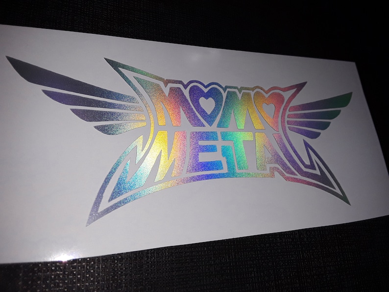 Momo Babymetal Logo Momometal Holo Foil Silver Sticker Vinyl Decal Baby ...
