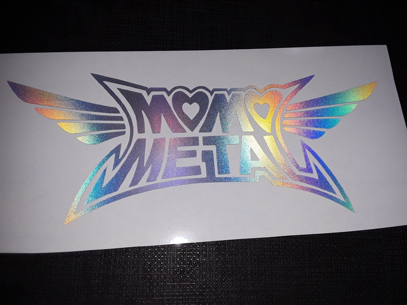 Momo Babymetal Logo Momometal Holo Foil Silver Sticker Vinyl Decal Baby ...