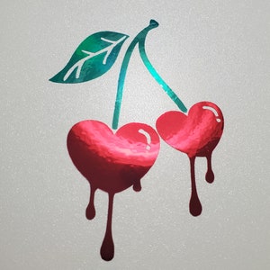 Red Heart Cherries Decal Sticker for Cars, Laptops, Tumblers, Walls ...