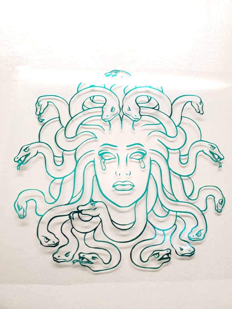 Crying Medusa Outline Greek Mythology Gorgon Decal Art Sticker for Cars ...