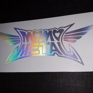 Momo Babymetal Logo Momometal Holo Foil Silver Sticker Vinyl Decal Baby ...