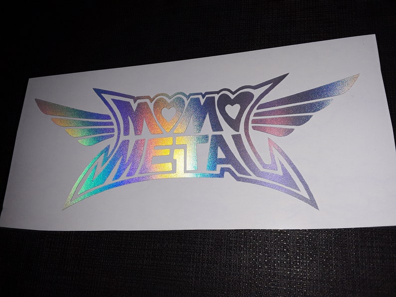 Momo Babymetal Logo Momometal Holo Foil Silver Sticker Vinyl Decal Baby ...