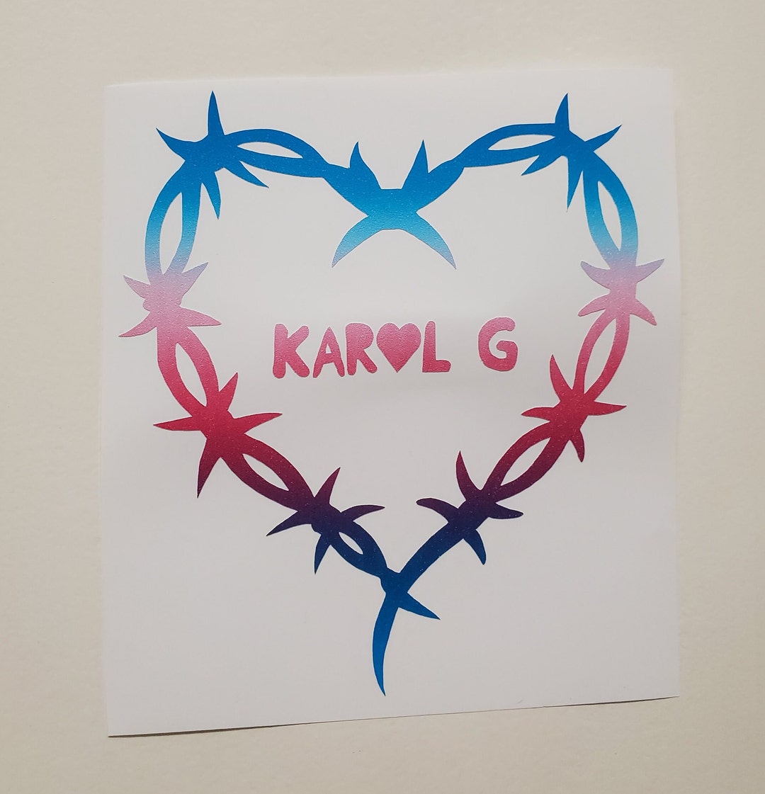 Karol G Barbed Wired Heart Corazon Barcelona Shirt Inspired Logo ...