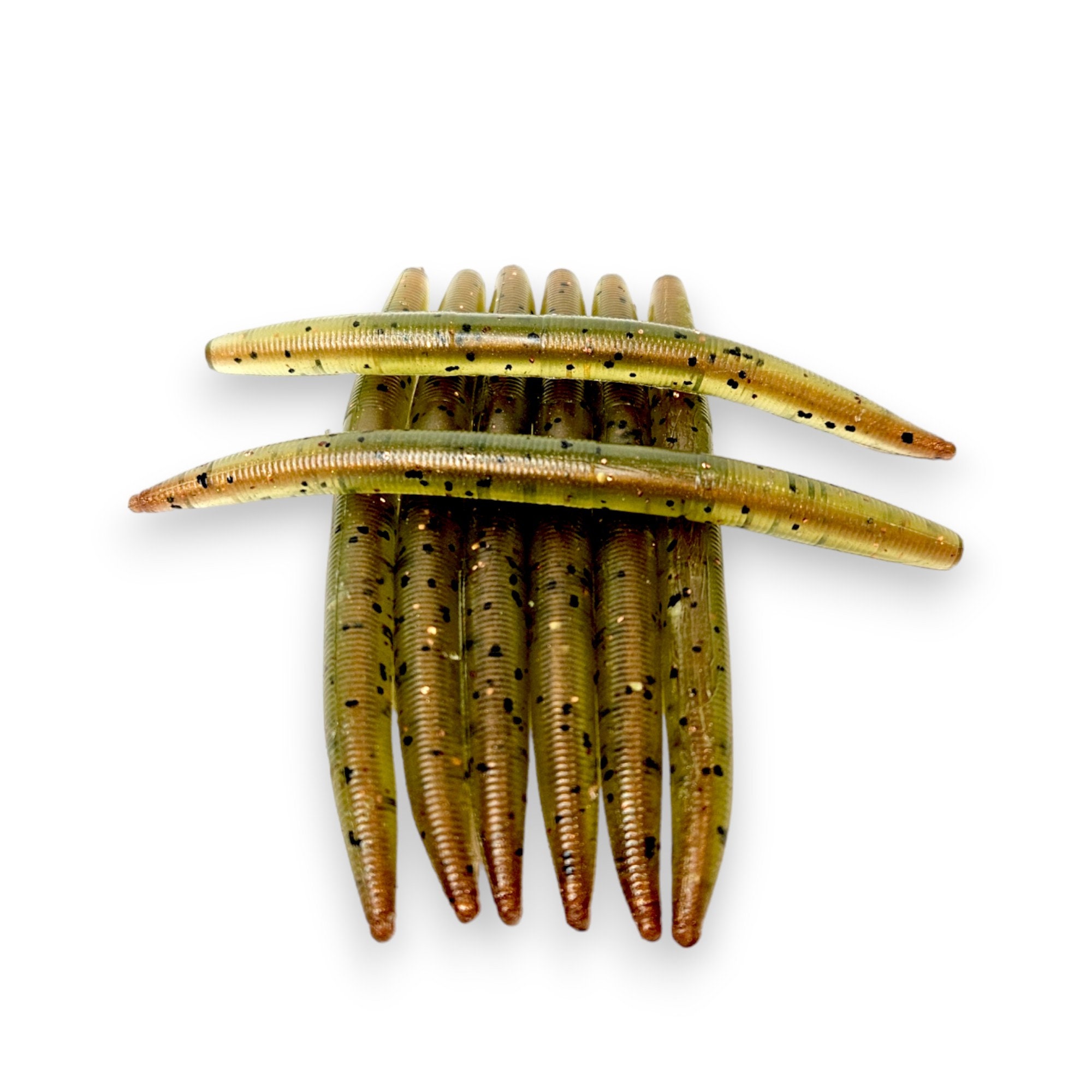 5” Bream Pumpkin Core Shot Worms - Bass Fishing Senko Style Worms - Etsy