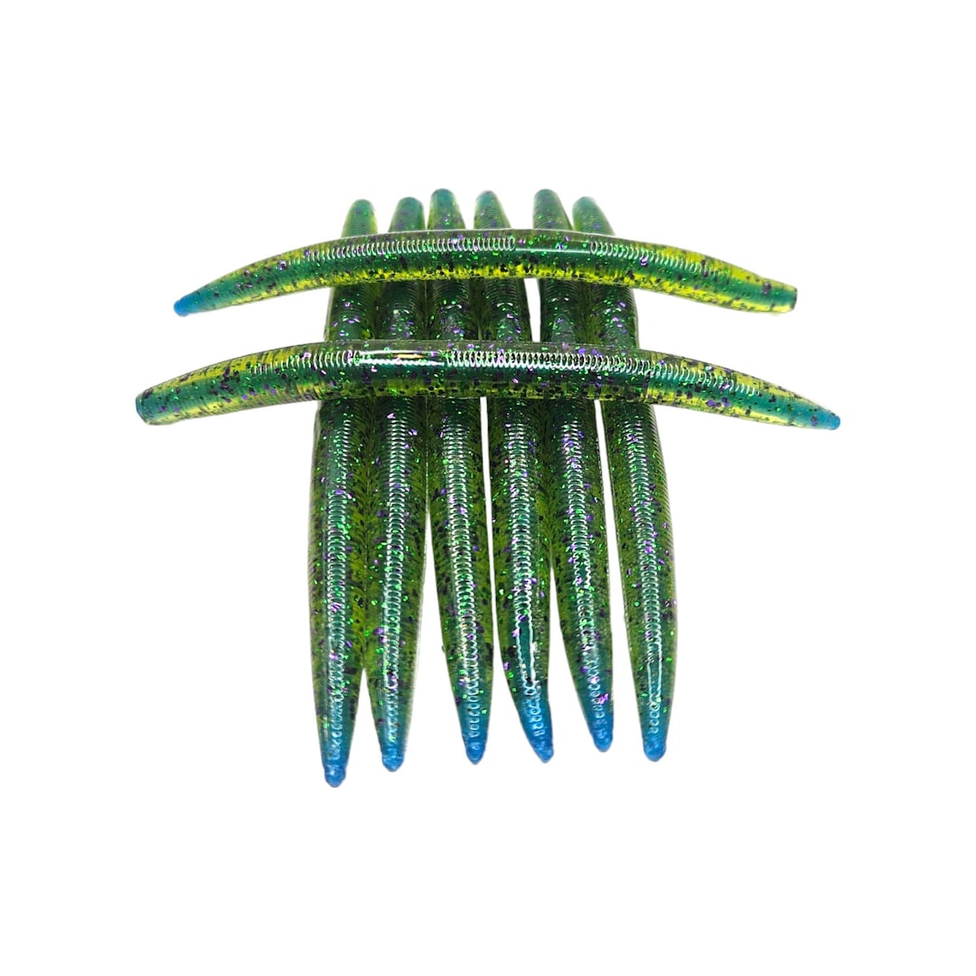 5” Marti Blue Core Shot Worms - Bass Fishing Senko Style Worms - Etsy