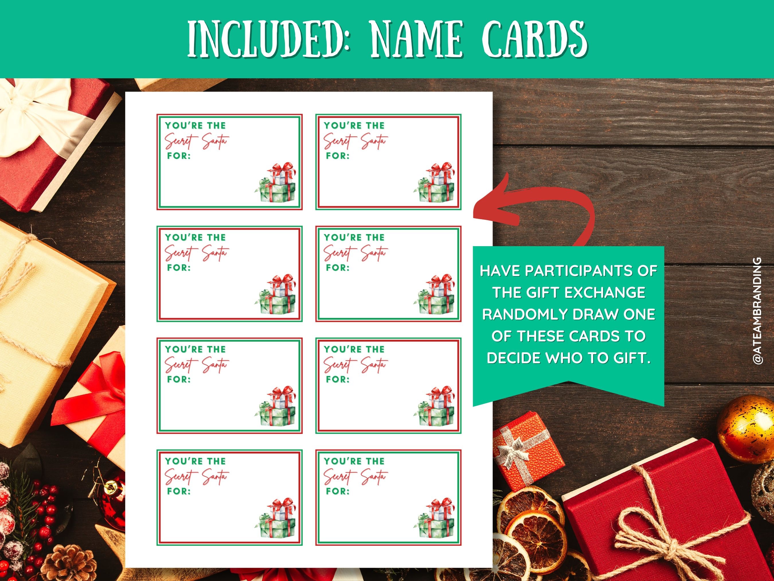 Secret Santa Sign up Sheet Printable, Coworker Gift Swap, Holiday Gift ...