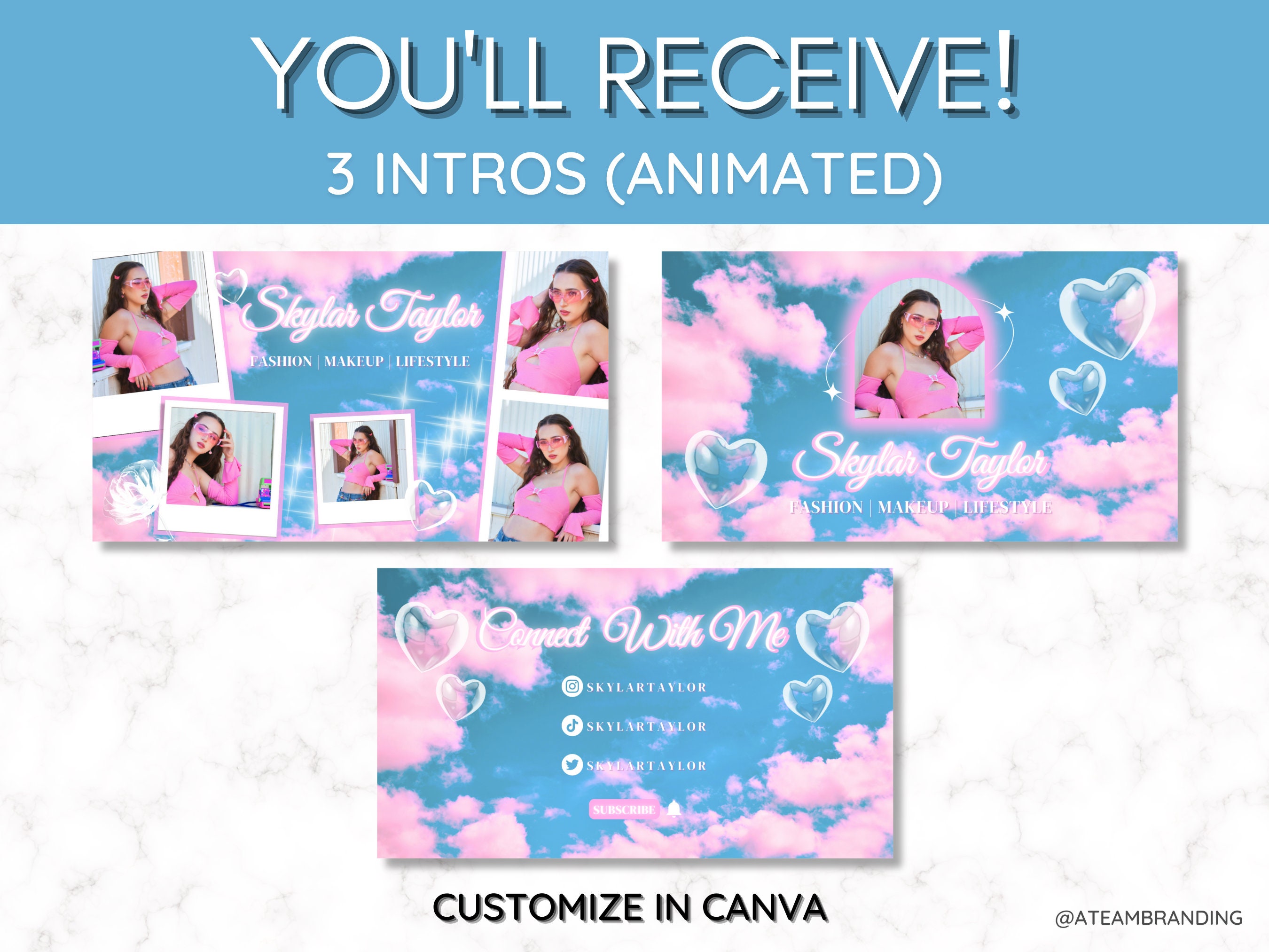 Youtube Branding Kit Y2K, Editable Canva Templates, Youtube Banners ...