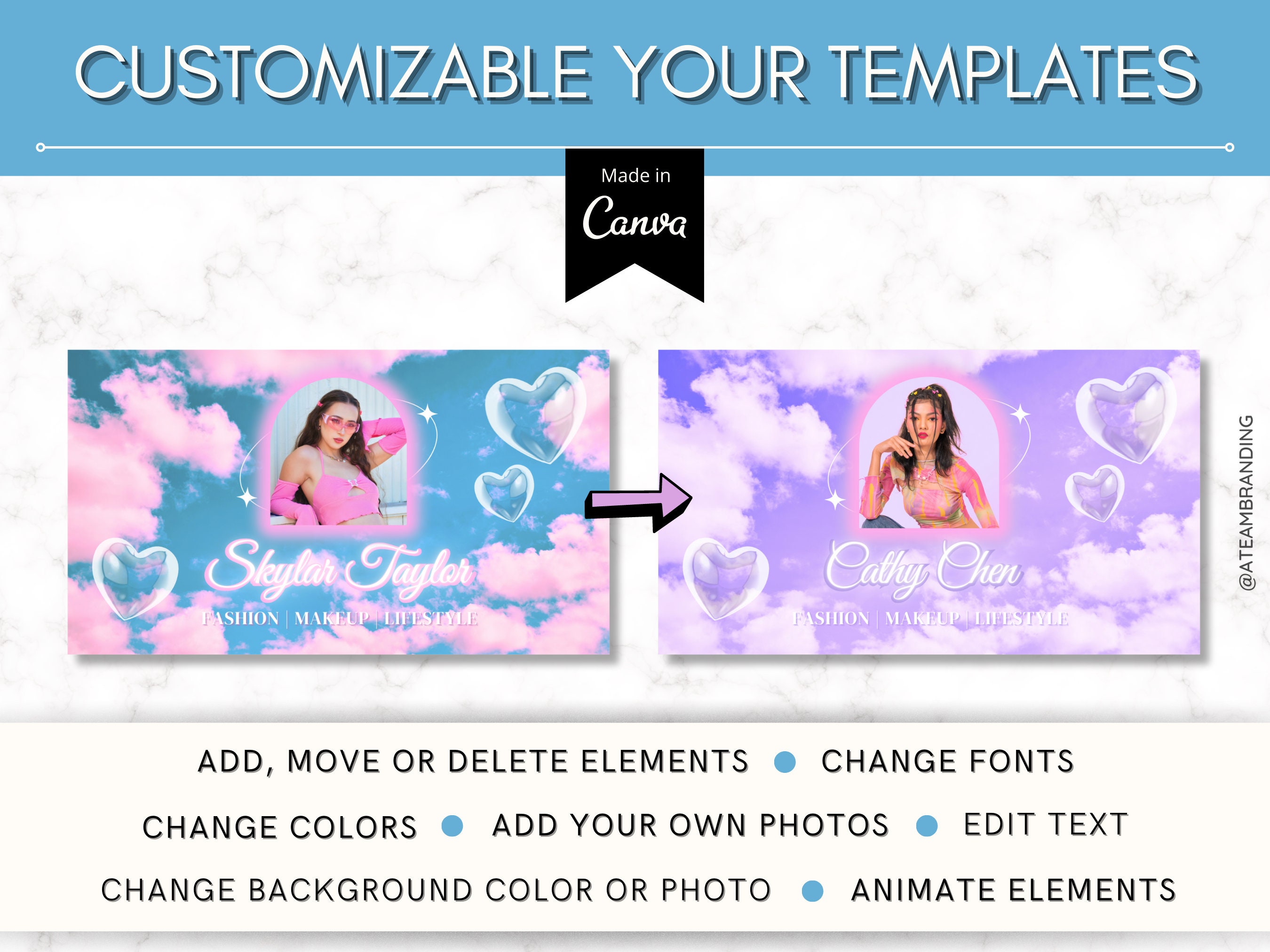 Youtube Branding Kit Y2K, Editable Canva Templates, Youtube Banners ...