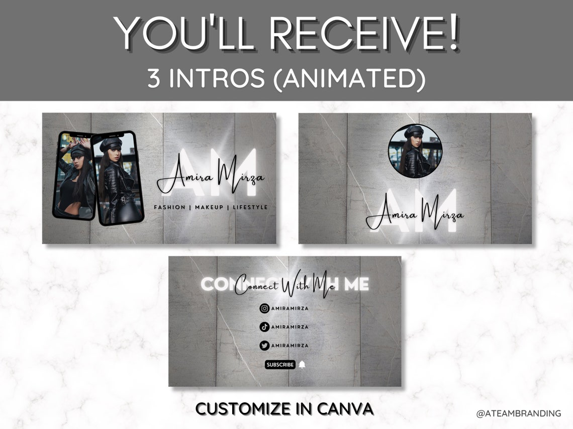 Youtube Branding Kit, Editable Canva Templates, Youtube Banners, Intros ...