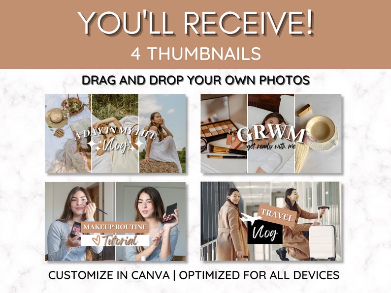 Youtube Brand Kit Brown Youtube Banner Templates Intros - Etsy