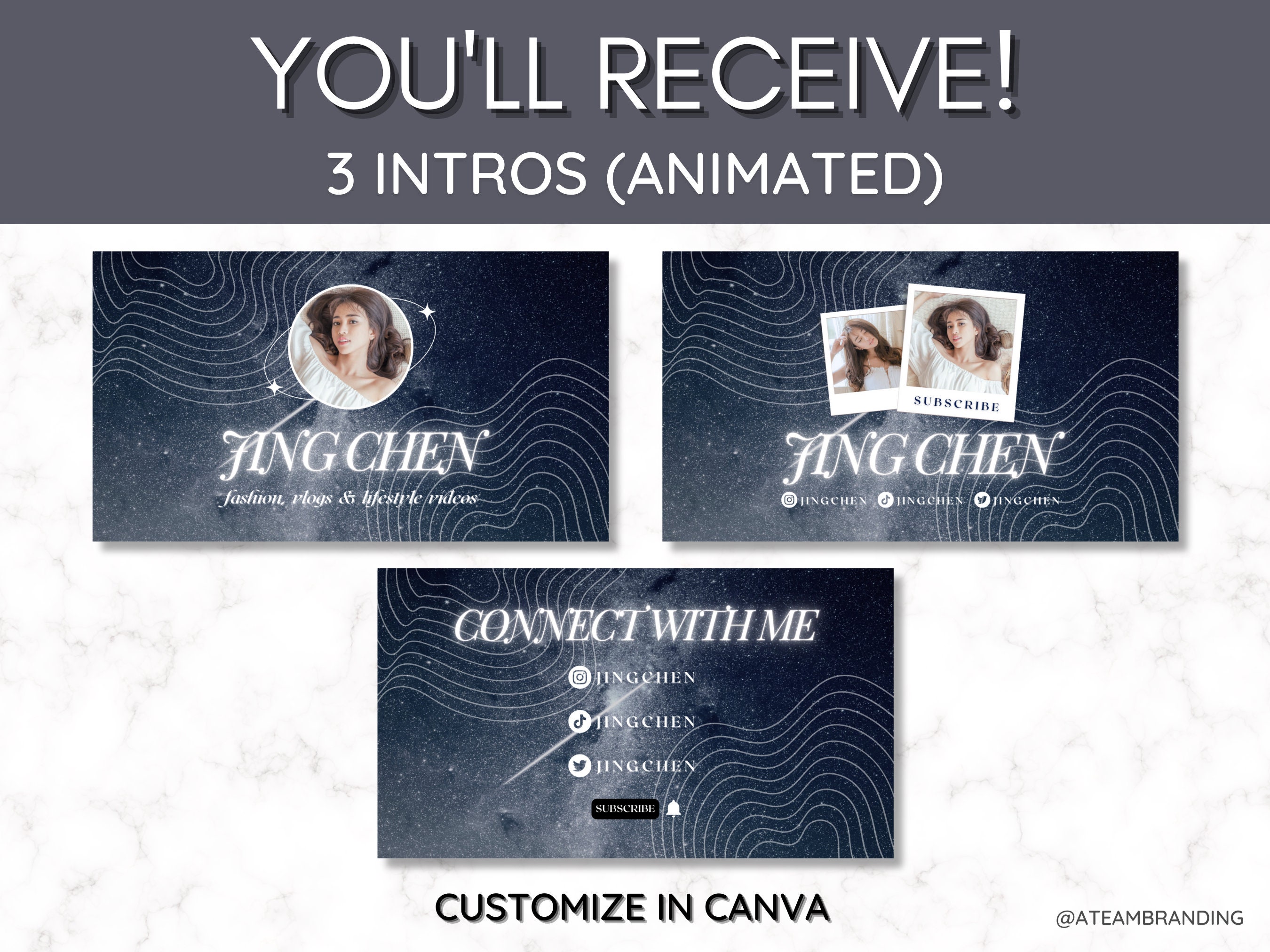 Youtube Channel Kit Editable, Youtube Banner Templates, Intros, Outros ...