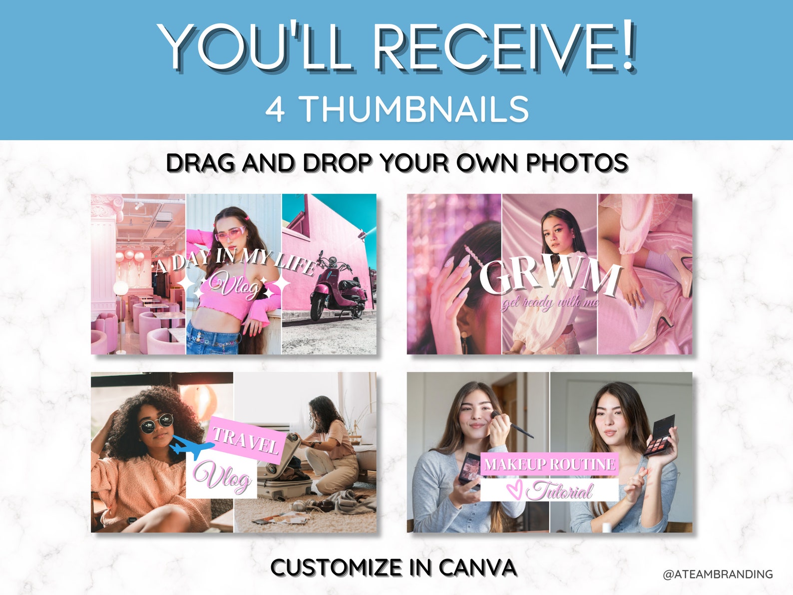 Youtube Branding Kit Y2K, Editable Canva Templates, Youtube Banners ...