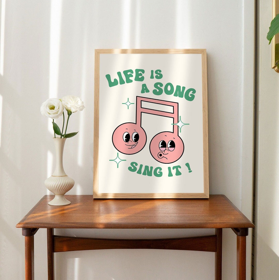 Wall Decor Life is A Song Music Note Poster Music Classroom - Etsy