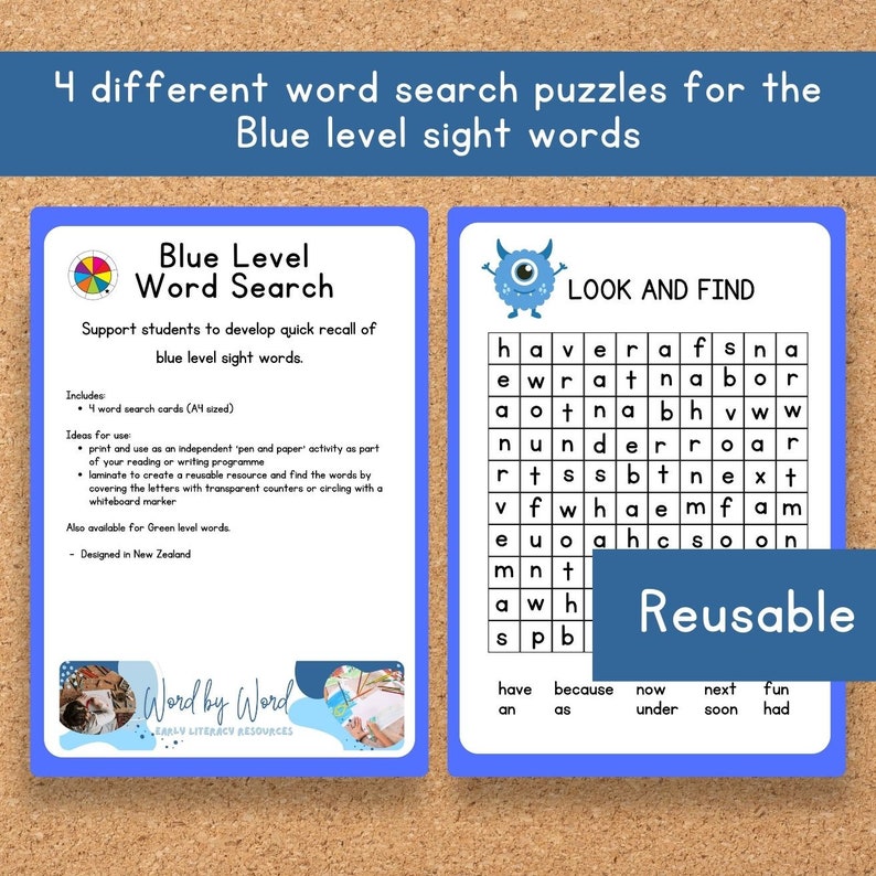 Sight Word Look and Find Word Search - Blue Level New Zealand ...