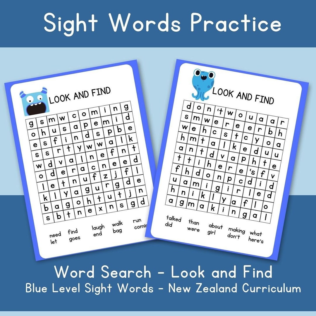 Sight Word Look and Find Word Search - Blue Level New Zealand ...