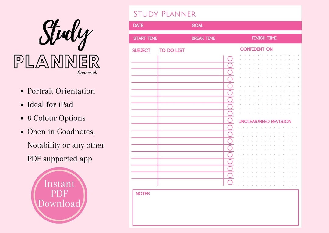 Simple Study Planner Bright Bundle - Etsy