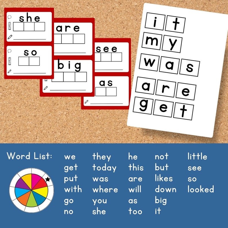 Sight Word Practice Cards - Red Level New Zealand Curriculum - Etsy
