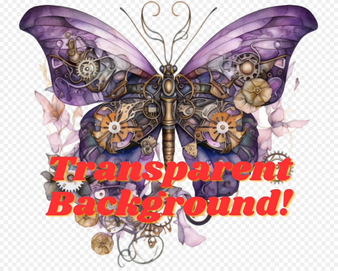 Steampunk Butterflies Clipart Watercolor Steampunk PNG - Etsy