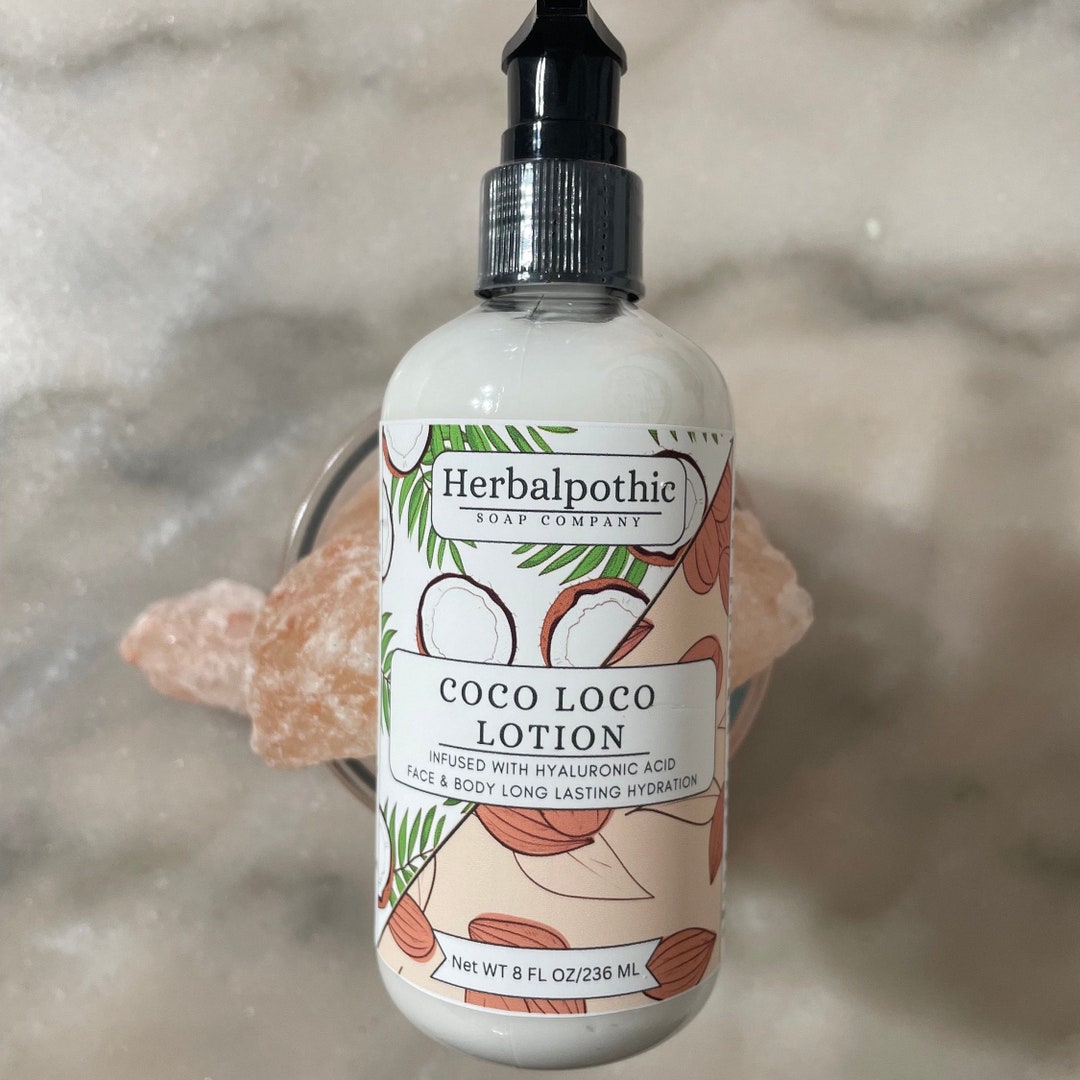 Coco Loco Hyaluronic Face & Body Lotion 8oz Pump Bottle Made With ...