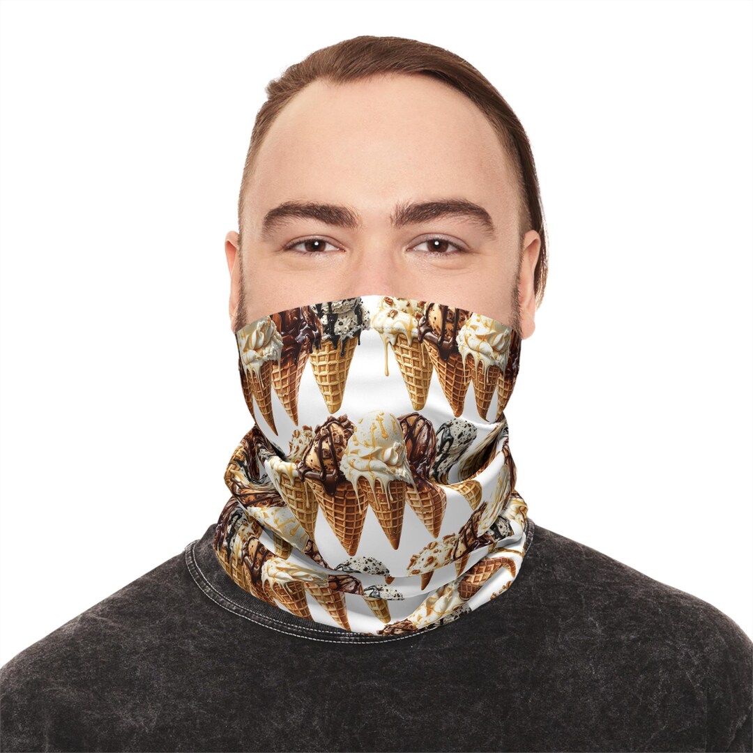 Ice Cream Cone Neck Gaiter, Foodie Face Mask, Summer Accessory, Dessert ...