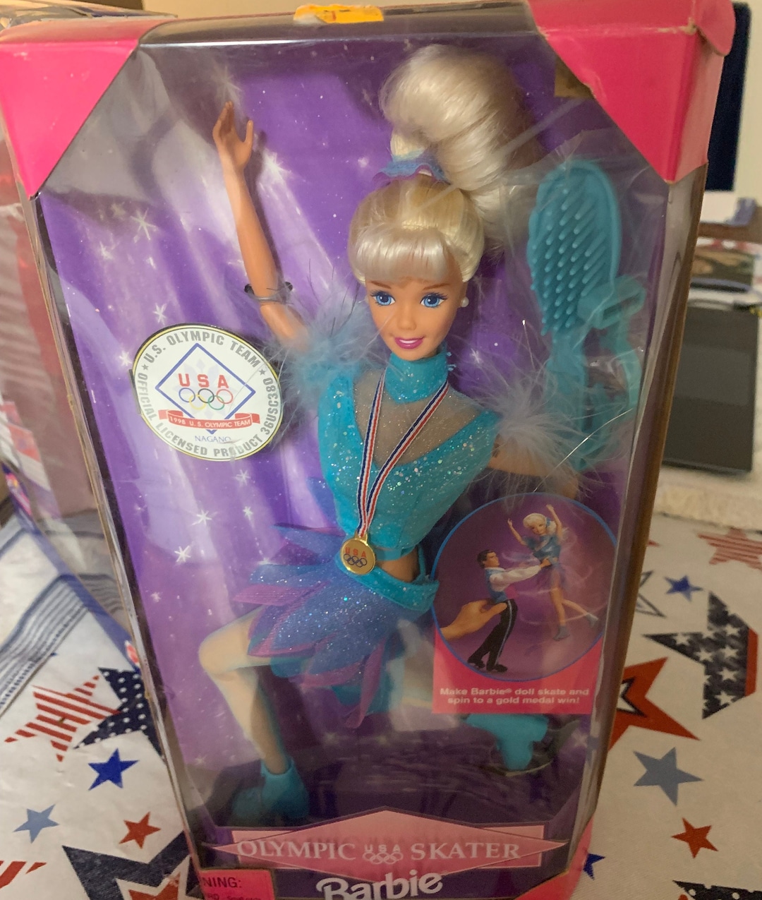 1998 Mattel Olympic Figure Skater Barbie USA Skate and Spins - Etsy