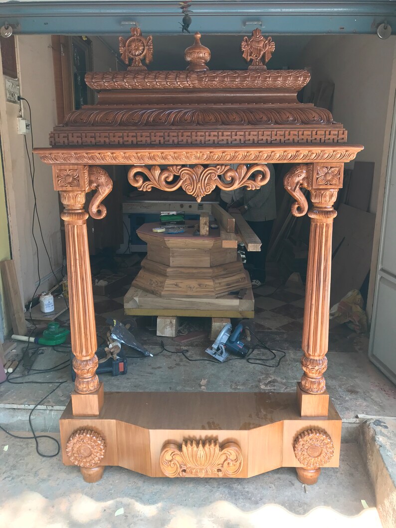 Teak Wood Custom Made Pooja Mandir - Etsy