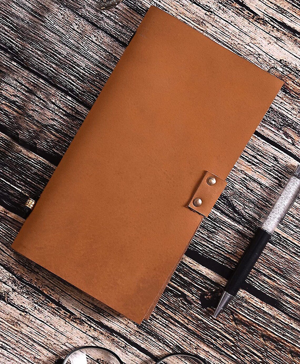 Personalized Vintage Leather Handmade Leaf Embossed Journal, 7x5(200 ...