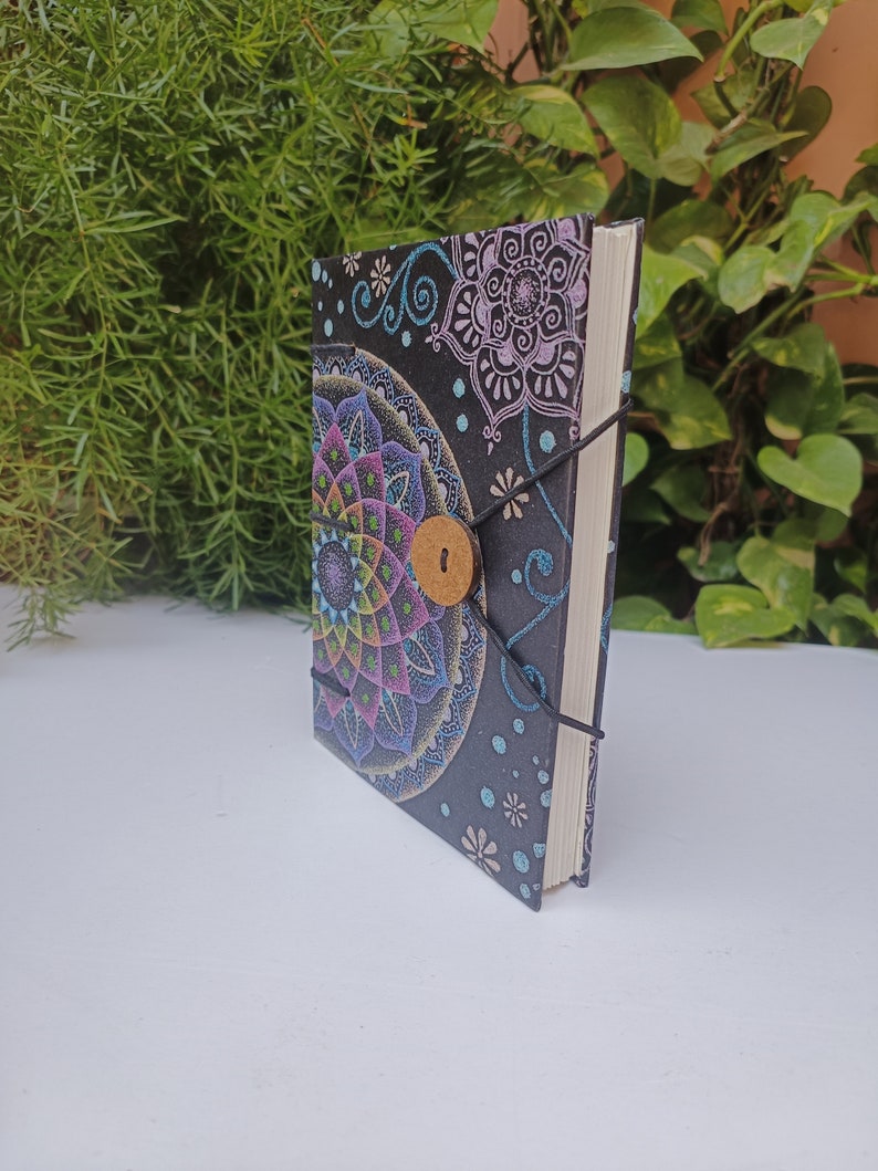 Personalized HANDMADE Mandala Print Plain Paper Diary Made With Printed ...