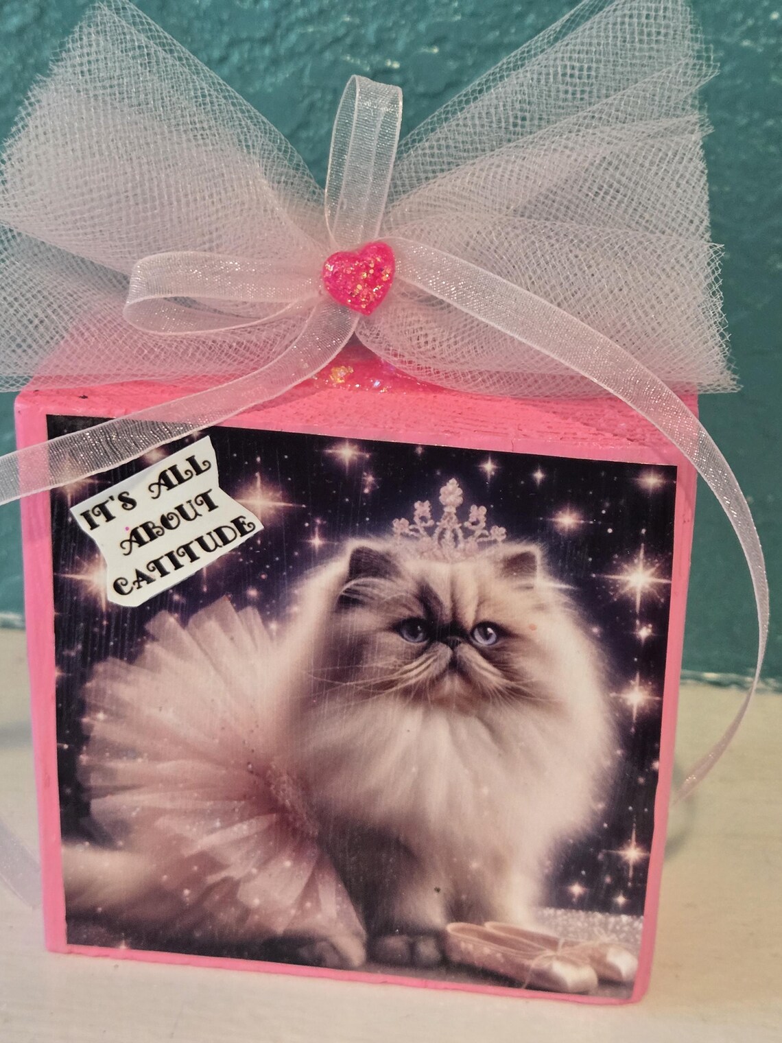 1 Adorable Persian Princess Cat Desk Sitter. "it's All About Catitude ...