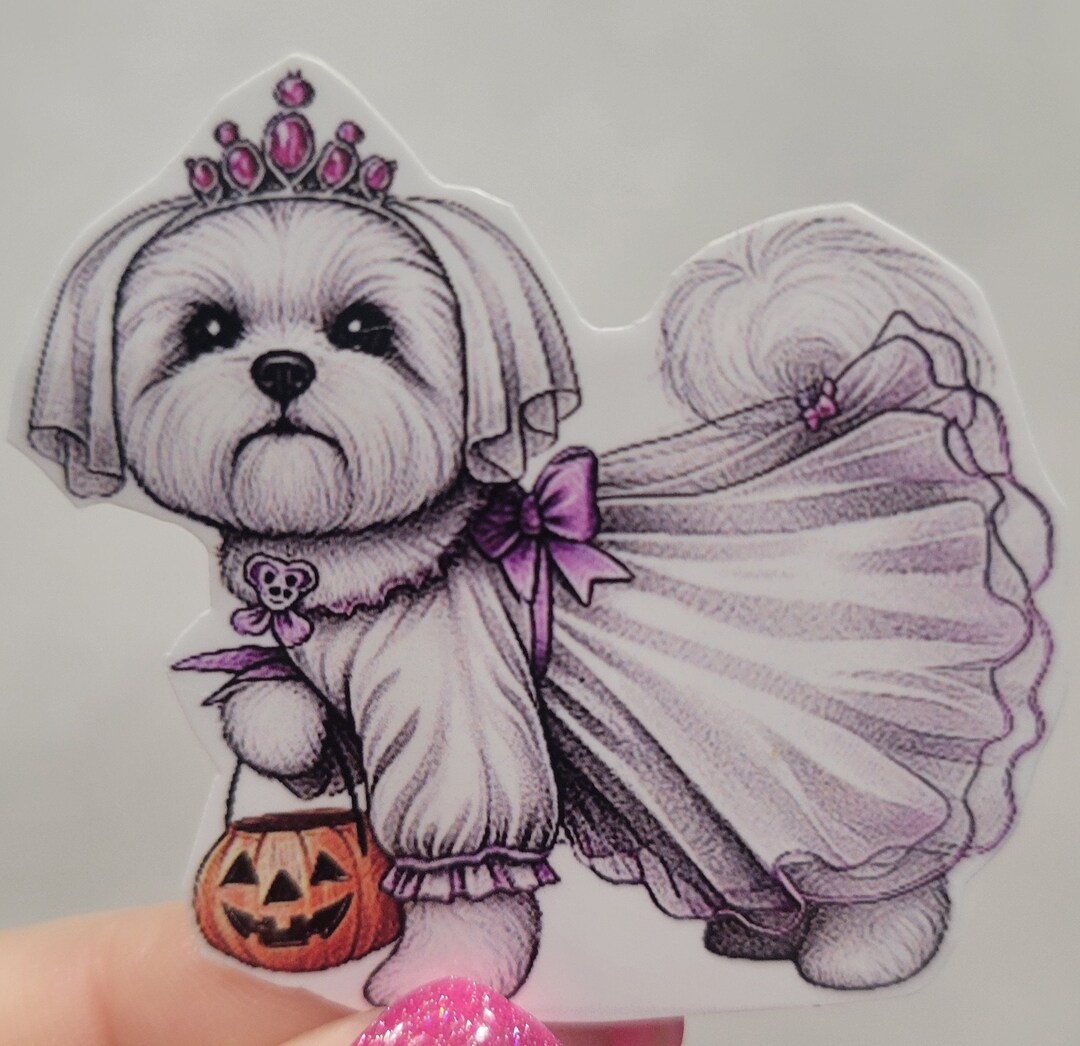 Halloween Maltese Ghost Princess Costume Sticker, Journals, Water ...