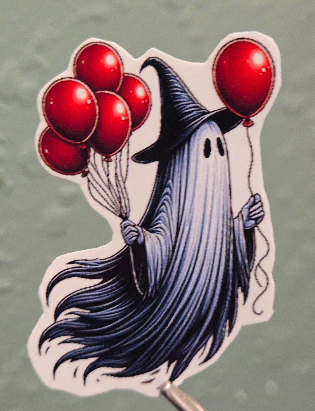 Halloween Ghosts With Red Balloons Scrapbooking Water Bottle, Tumbler ...