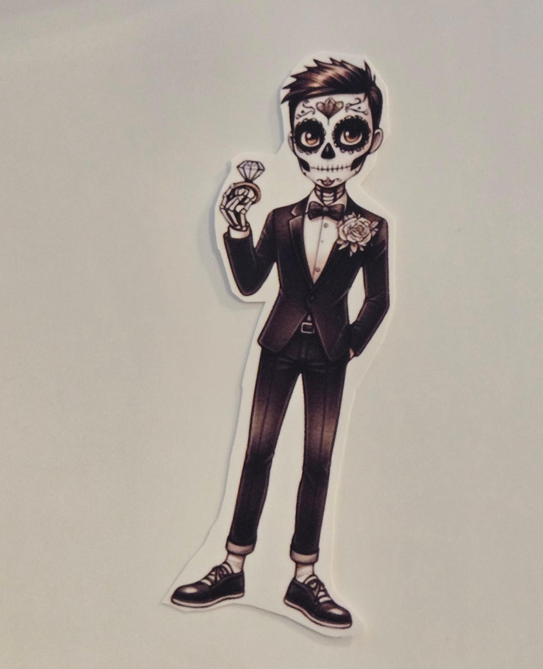 A Skelton Glam Day of the Dead Groom Sticker. Monster High Type Vinyl ...