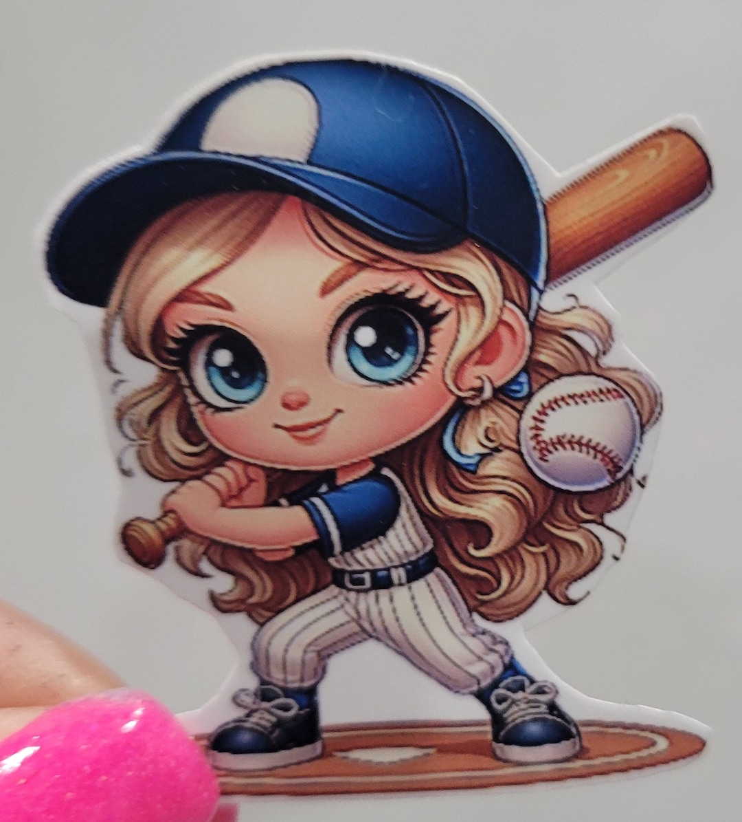 Baseball Girl Batter Vinyl Sticker Water Bottle, Cards, Tumbler, Laptop ...