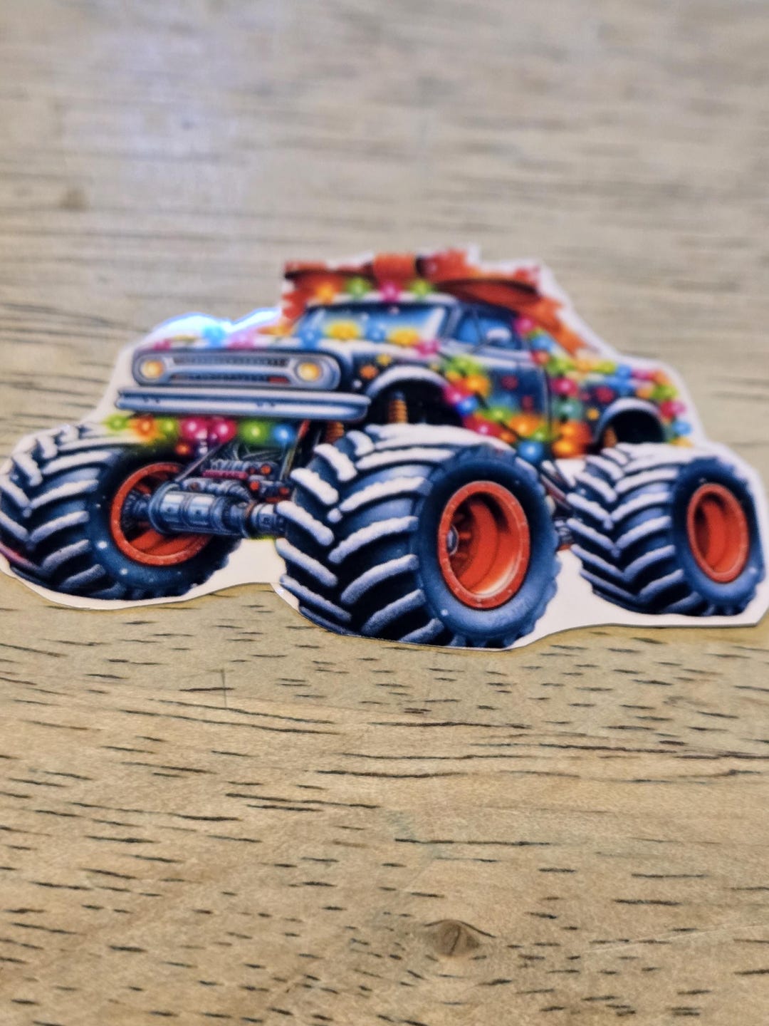 A Monster Truck All Decked Out for Christmas Vinyl Sticker. Tumbler ...
