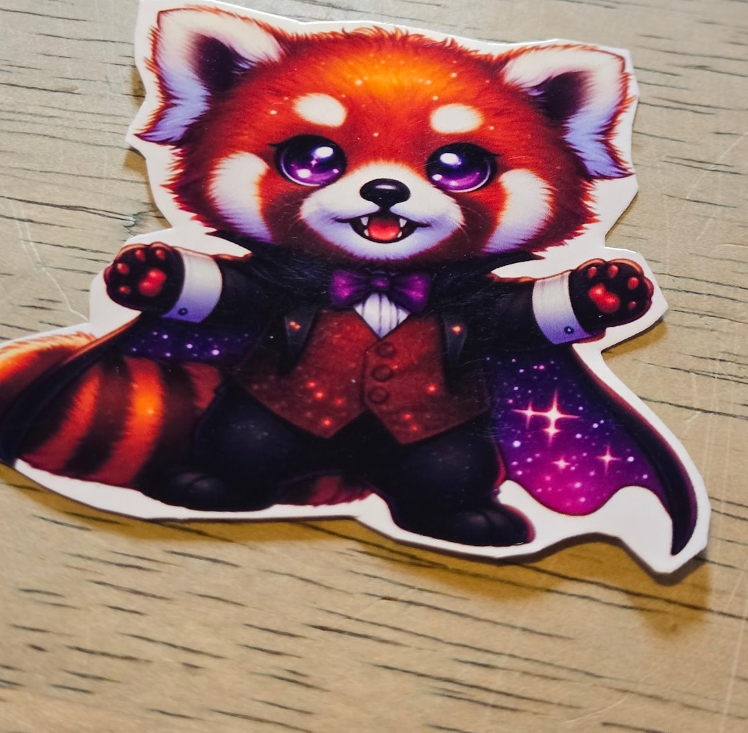 Halloween Kawaii Red Panda Dress for Halloween Sticker Cards Tumbler ...